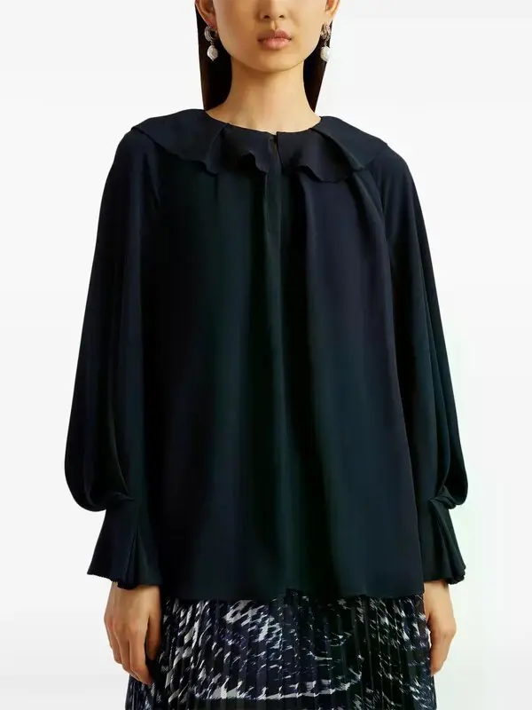 Erdem Long-sleeved Blouse With Bishop Sleeves And Ruffled Cuffs