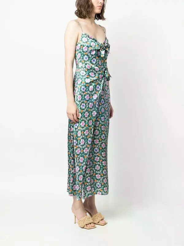 Saloni Floral-print Silk Midi Dress