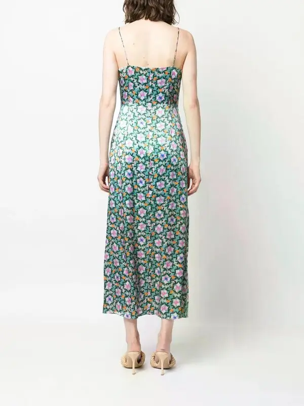 Saloni Floral-print Silk Midi Dress