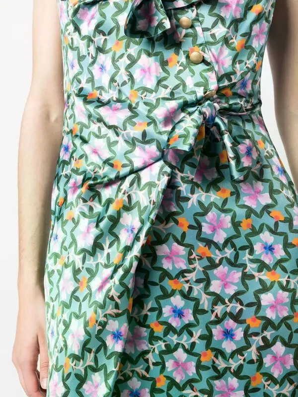 Saloni Floral-print Silk Midi Dress