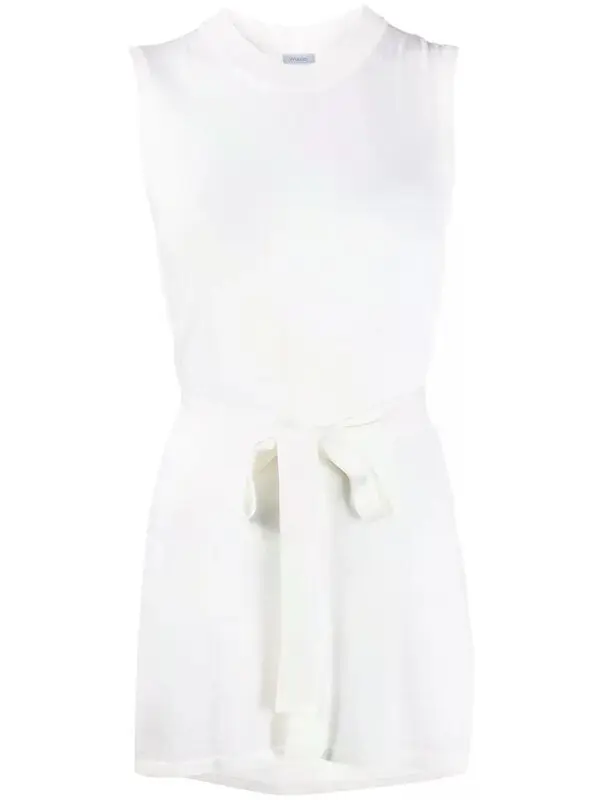 Malo Belted Knitted Tunic - Neutrals