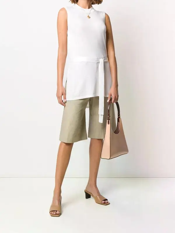 Malo Belted Knitted Tunic - Neutrals