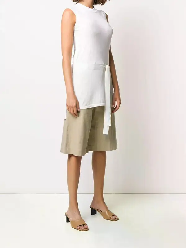 Malo Belted Knitted Tunic - Neutrals