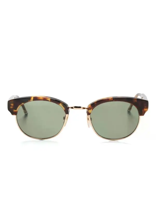 Thom Browne Tortoiseshell Round-frame Sunglasses - Brown