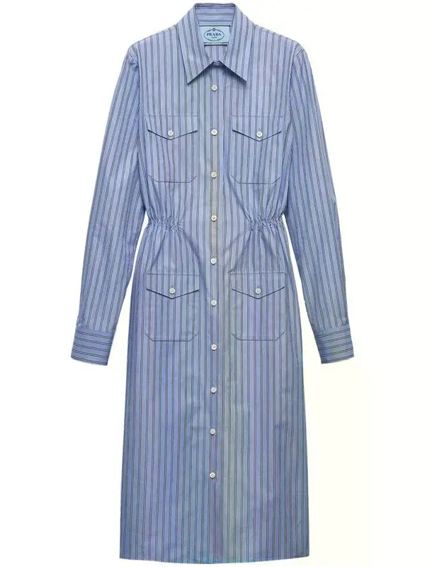Prada Striped Cotton Shirt Dress