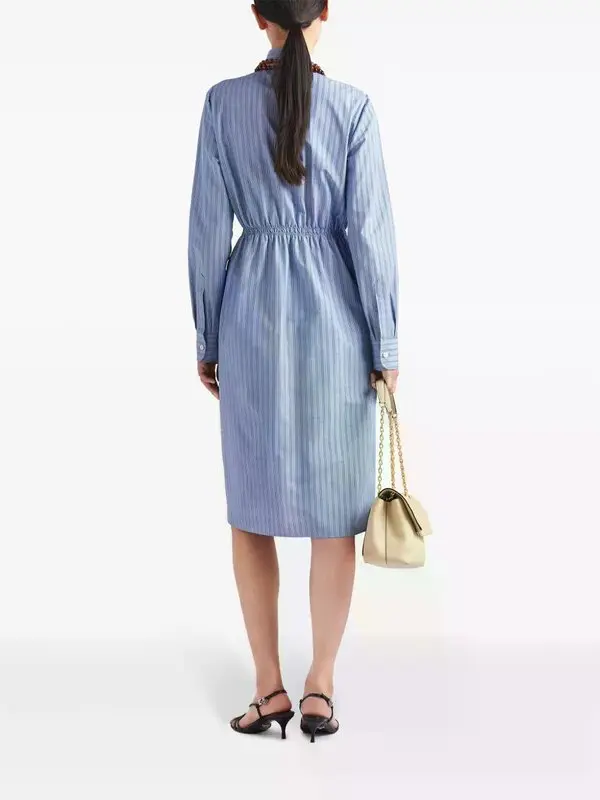 Prada Striped Cotton Shirt Dress