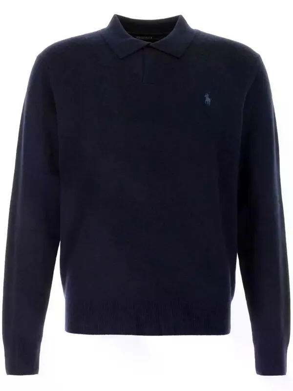 Polo Ralph Lauren Polo Collar Wool-cashmere Sweater - Blue
