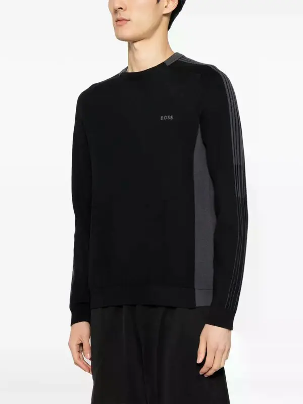 BOSS Colour-block Crew Neck Jumper
