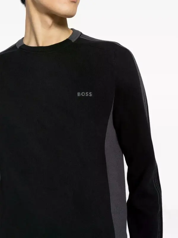 BOSS Colour-block Crew Neck Jumper