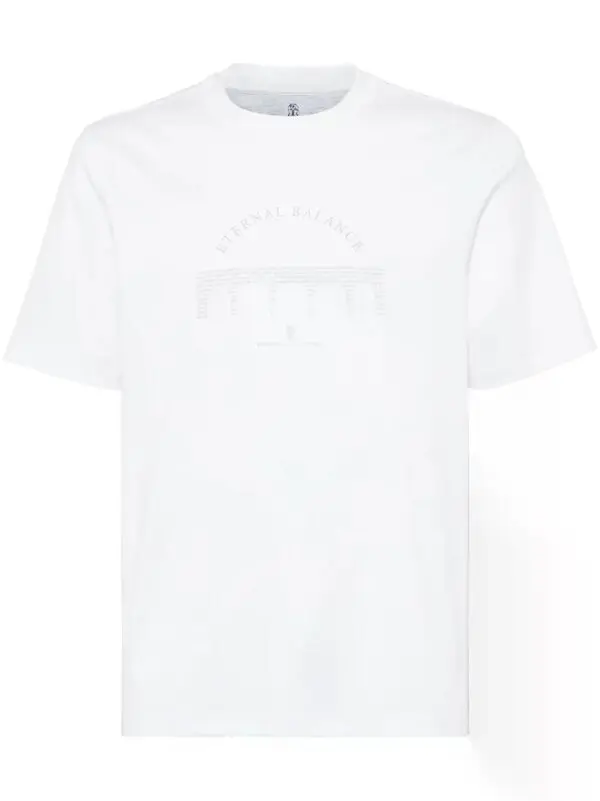 Brunello Cucinelli Slogan-print Crew-neck T-shirt