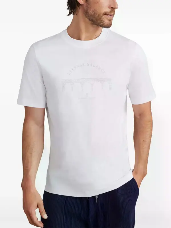 Brunello Cucinelli Slogan-print Crew-neck T-shirt