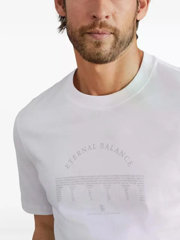 Brunello Cucinelli Slogan-print Crew-neck T-shirt