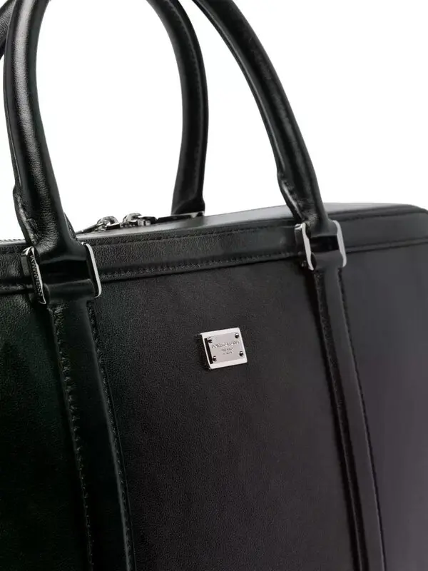 Dolce & Gabbana Calfskin Briefcase With Branded Tag