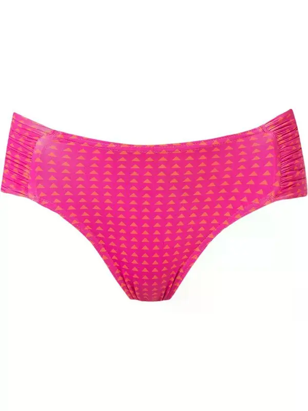 AMIR SLAMA Printed Bikini Bottoms With Draped Details