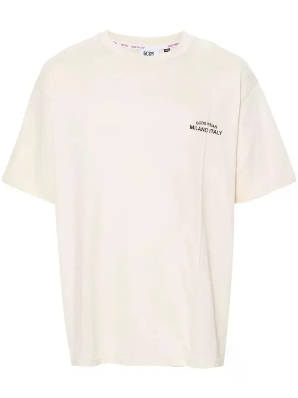 Gcds Embroidered-logo Cotton T-shirt