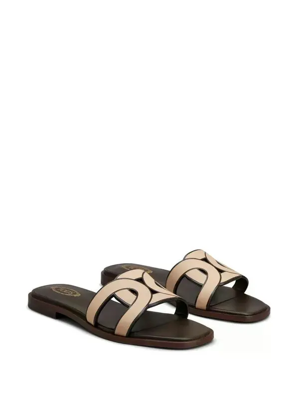 TOD'S Leather Logo Strap Sandals