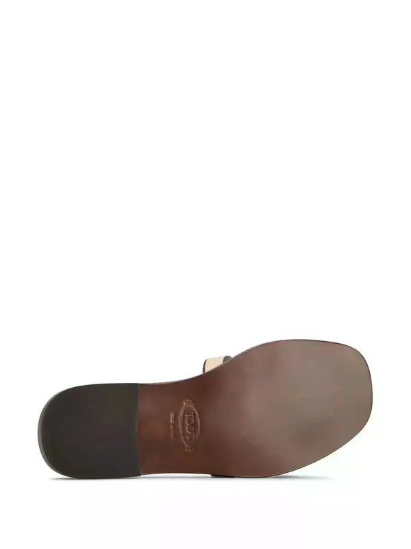 TOD'S Leather Logo Strap Sandals
