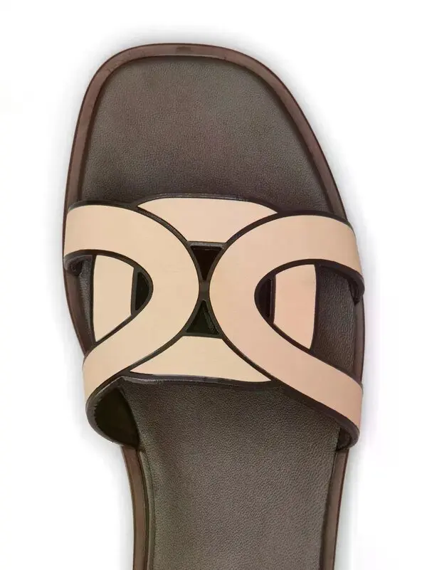 TOD'S Leather Logo Strap Sandals
