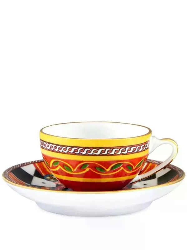Dolce & Gabbana Carretto Siciliano Espresso Cups With Saucers - Yellow