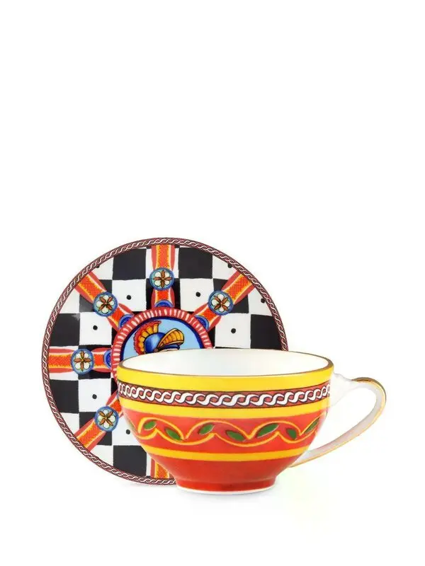 Dolce & Gabbana Carretto Siciliano Espresso Cups With Saucers
