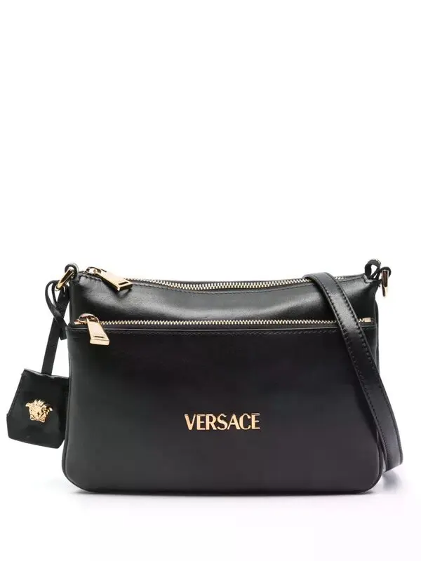 Versace Tag Crossbody Bag - Black