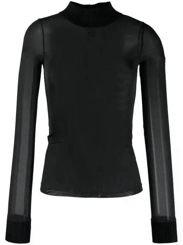 COURREGES Re-edition Second Skin Logo T-shirt - Black