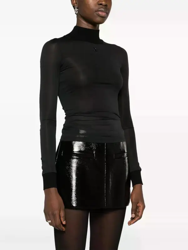 COURREGES Re-edition Second Skin Logo T-shirt - Black
