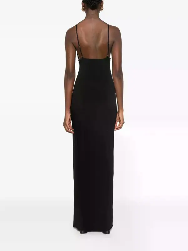 NISSA Fringe-detail Maxi Dress