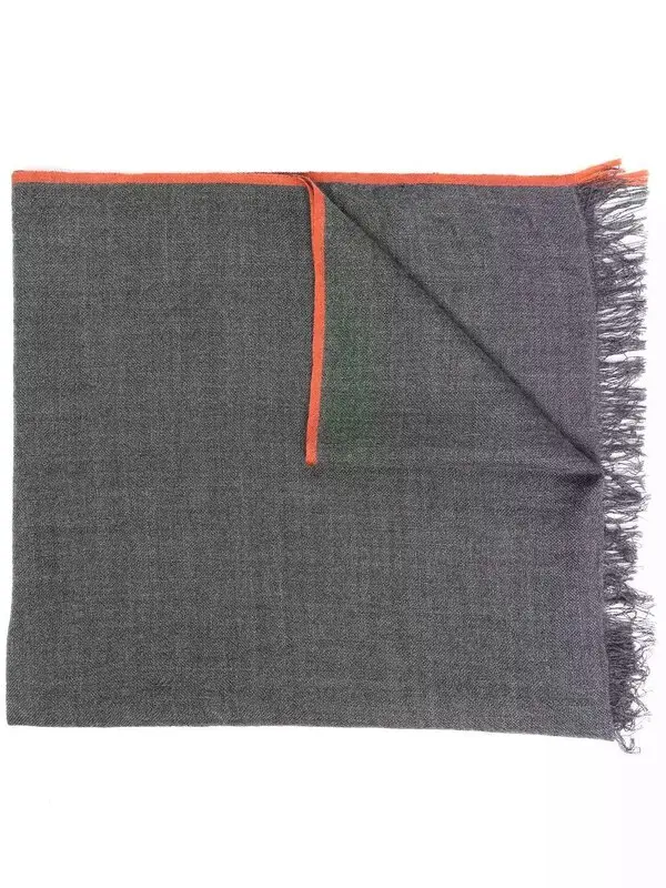 Brunello Cucinelli Solid Border Fringed Scarf - Grey