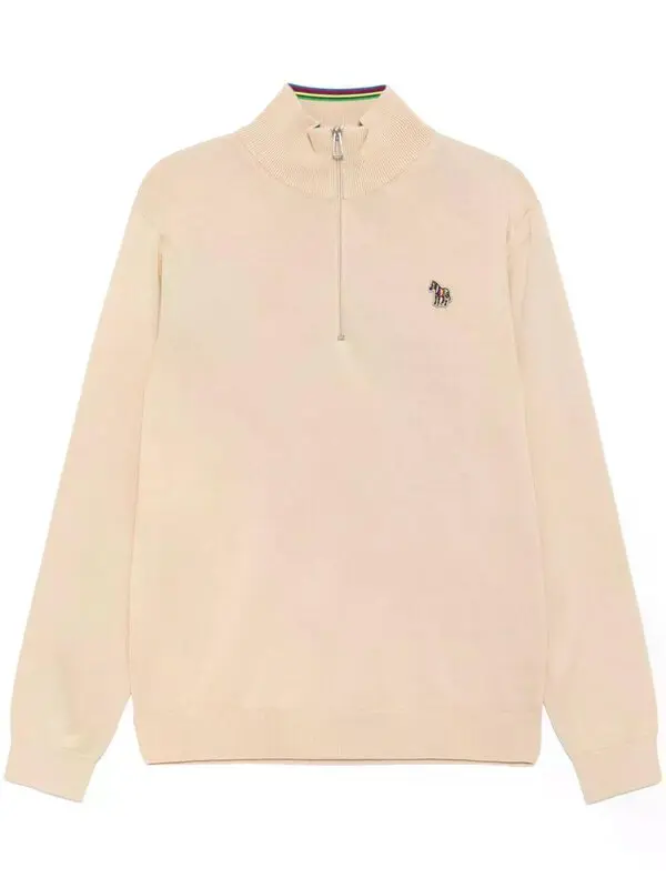 Paul Smith Half-zip High-neck Jumper - Neutrals