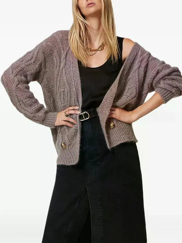 TWINSET Cable Knit Double-breasted Cardigan