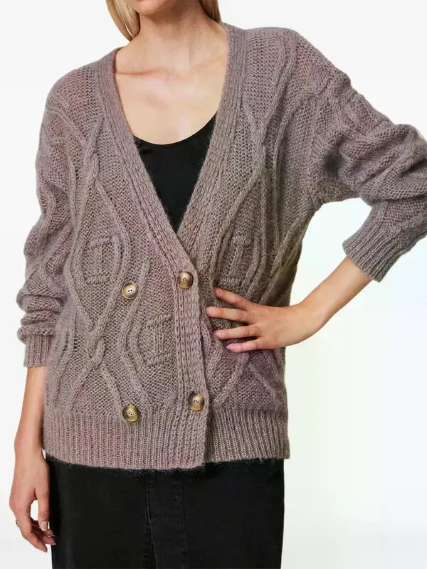 TWINSET Cable Knit Double-breasted Cardigan