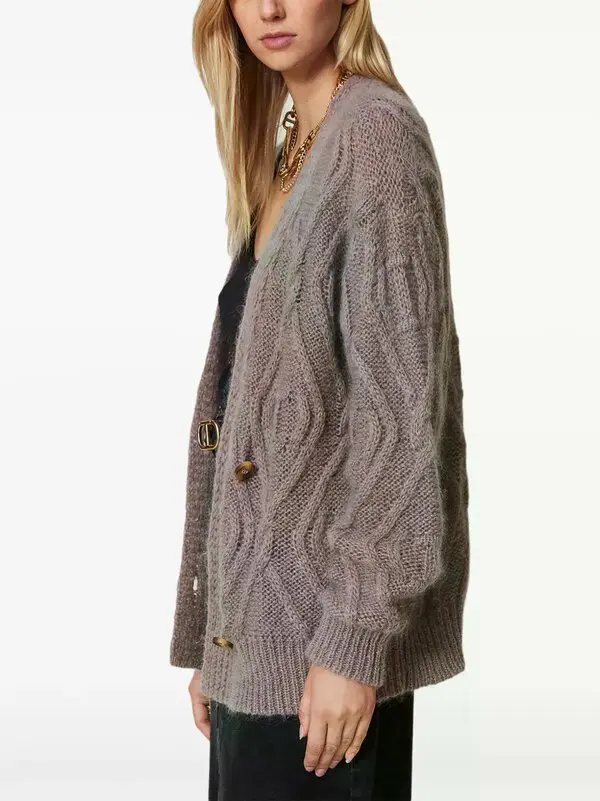 TWINSET Cable Knit Double-breasted Cardigan