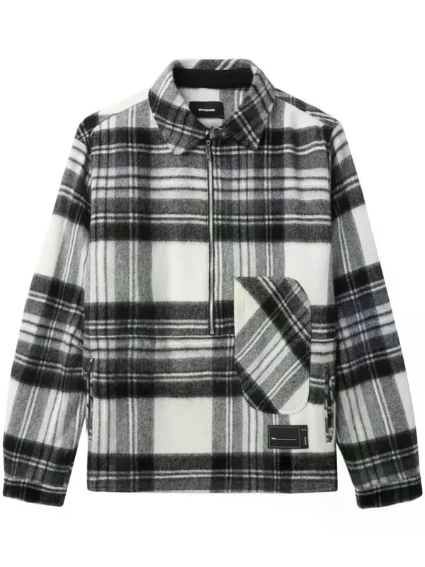 We11Done Half-zip Plaid Wool Shirt