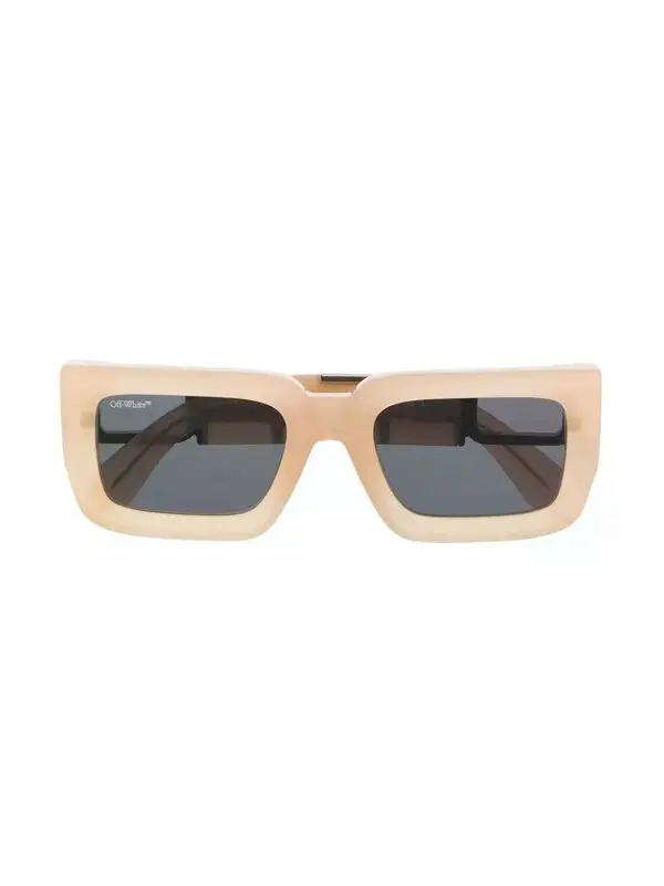 Off-White Boston Logo-plaque Sunglasses - Neutrals