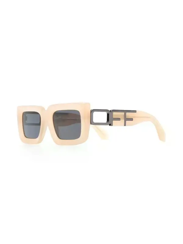 Off-White Boston Logo-plaque Sunglasses - Neutrals