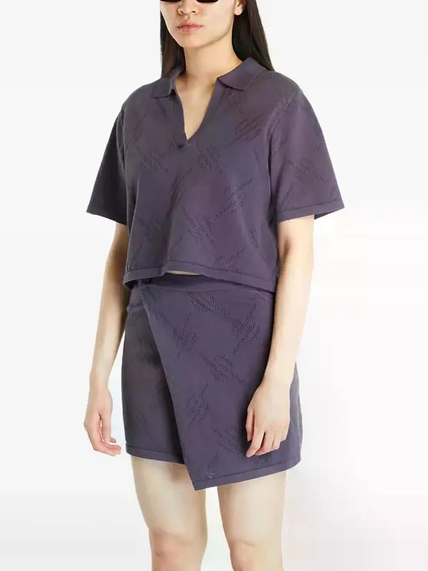 DAILY PAPER Repatty Textured Polo Top - Grey