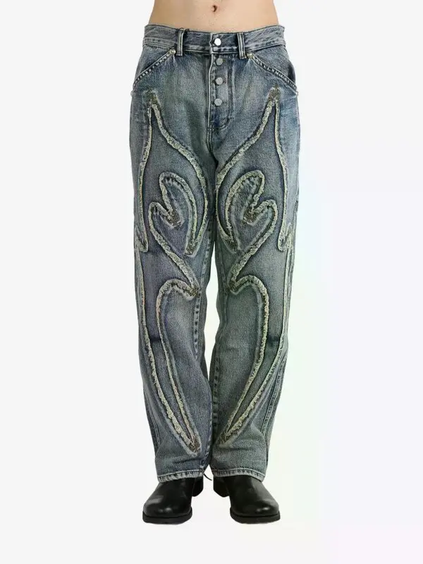 THUG CLUB Tribal Patchwork Denim Jeans