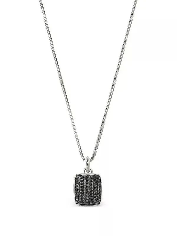 John Hardy Sterling Tag Sapphire Necklace - Silver