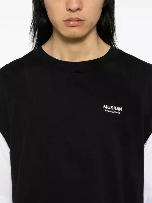 MUSIUM DIV. Logo-embroidered T-shirt - Black