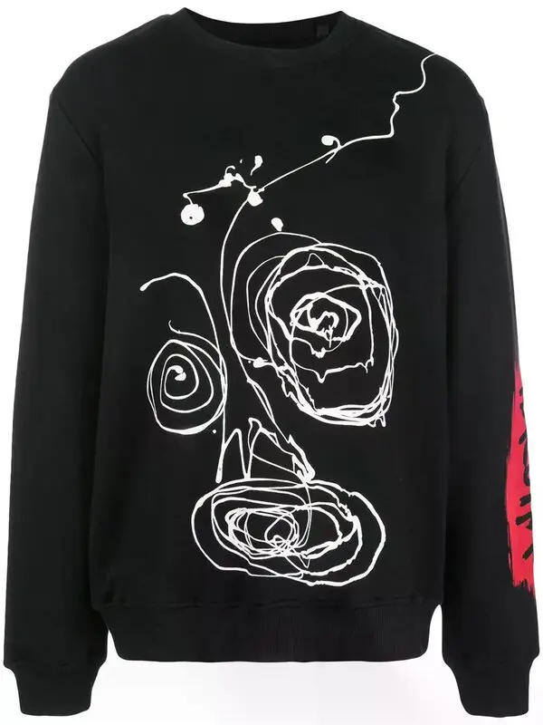HACULLA. Drippy Crew Neck Sweatshirt - Black