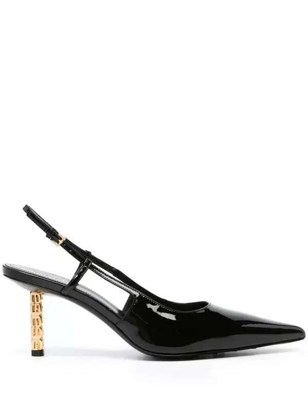 Givenchy G Cube 80mm Patent Leather Slingback Pumps