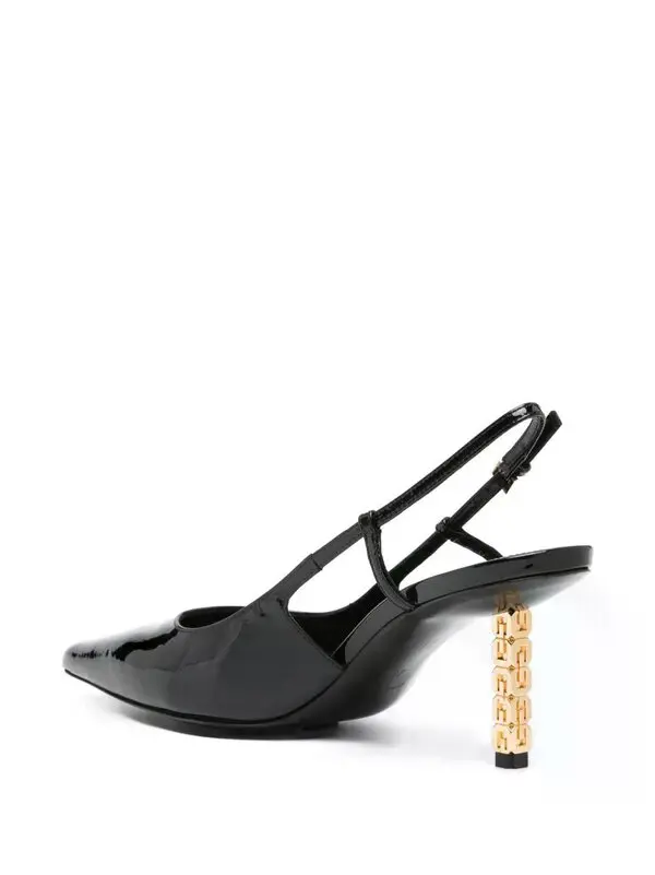 Givenchy G Cube 80mm Patent Leather Slingback Pumps