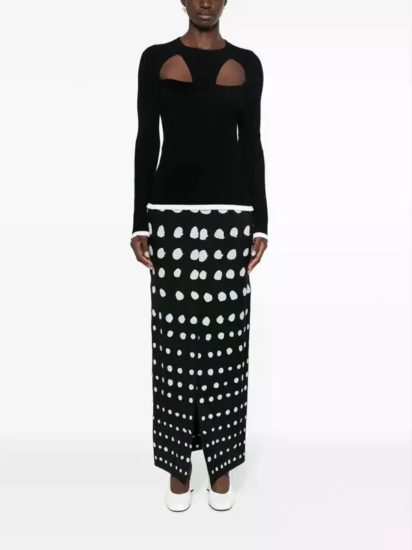 MSGM Logo-intarsia Cut-out Jumper