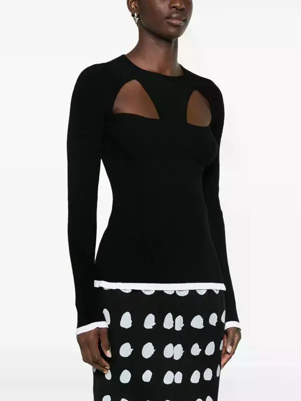 MSGM Logo-intarsia Cut-out Jumper