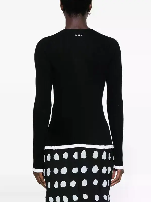 MSGM Logo-intarsia Cut-out Jumper