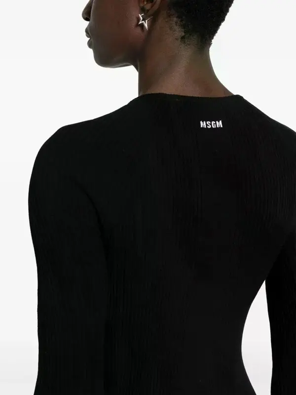 MSGM Logo-intarsia Cut-out Jumper