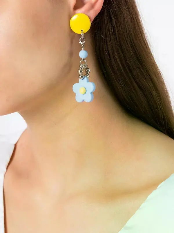 AMIR SLAMA Flower Drop Chain Earring Set