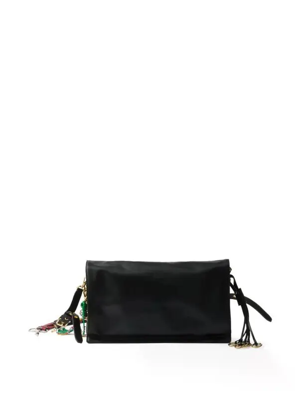 Prada Soft Sound Leather Shoulder Bag - Black