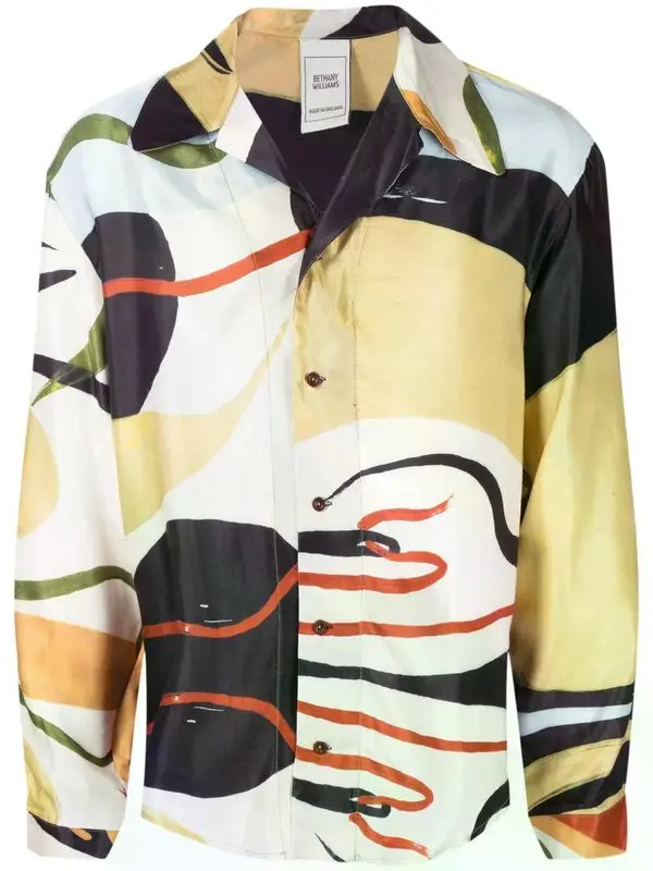 BETHANY WILLIAMS Abstract-print Cotton-silk Shirt - Yellow